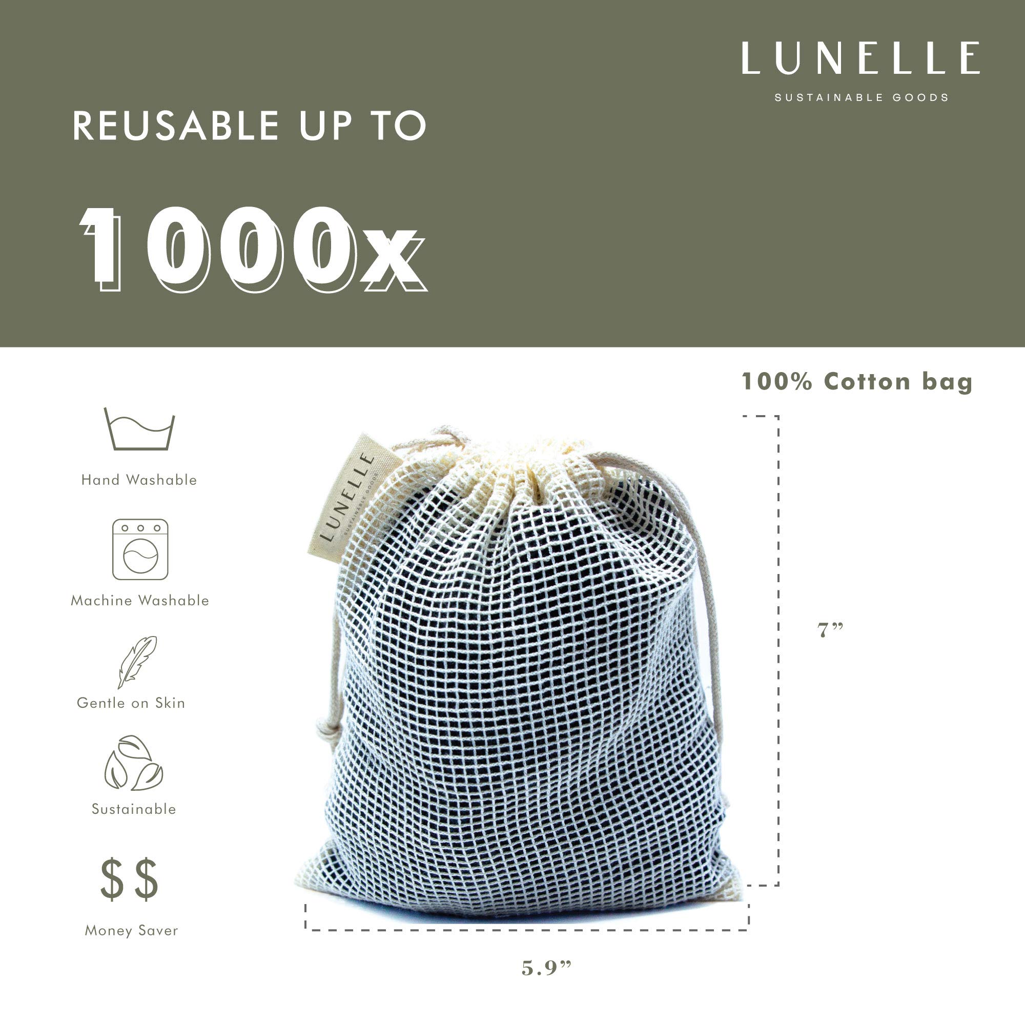 Lunelle Charcoal Bamboo Reusable Makeup Remover Pads 12 Pack - Reusable Face Pads with Laundry Bag + Charcoal Konjac Sponge Bamboo Makeup Remover Pads - Sustainable Reusable Cotton Pads Face Gift Set