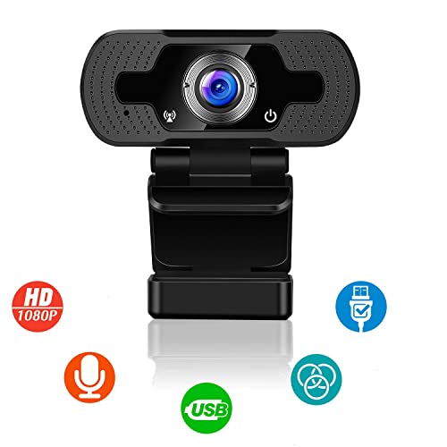 Riiai 2022 flu HD 1080P 2MP Webcam with Built-in Noise Cancelling Microphone for PC/Laptop 30 FPS Wide campatibility for Win 7/8/10 Skype YouTube Facebook Live