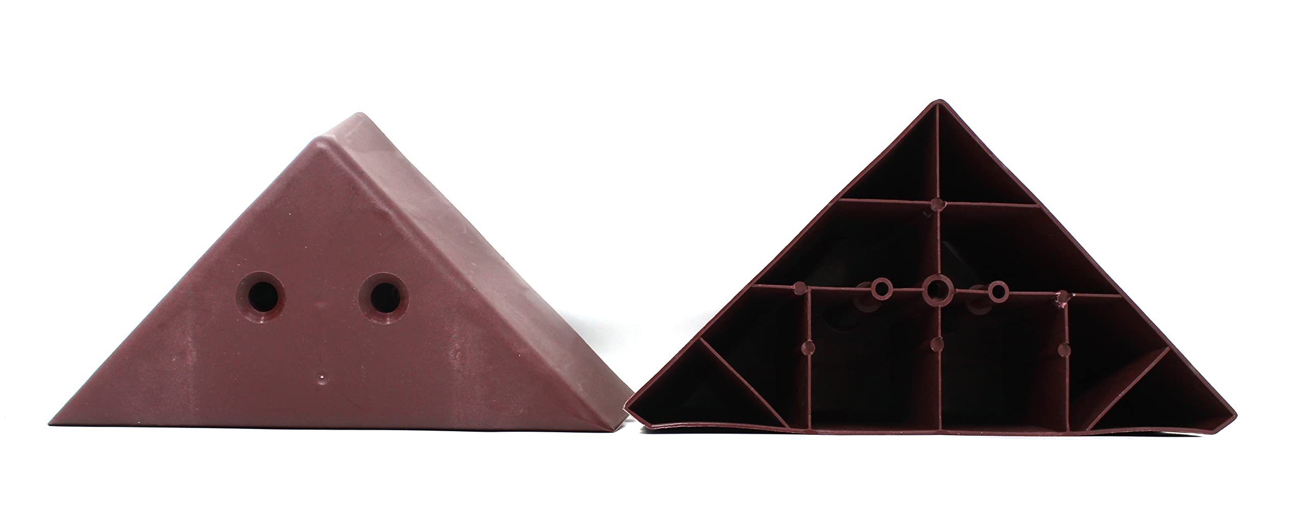 JSP Manufacturing 3" Triangle Plastic Furniture Brown Corner Legs - Sofa Couch Chair Ottoman (1 Leg)