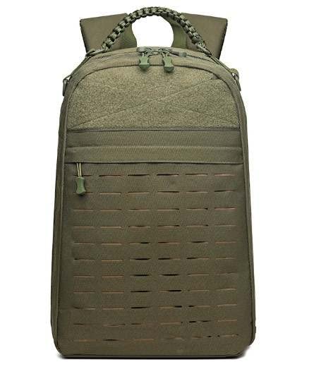 JNEPro Daypack | 25L Laser Cut MOLLE Hiking Backpack | Daypack | Black | Army Green | Tan (Army Green)