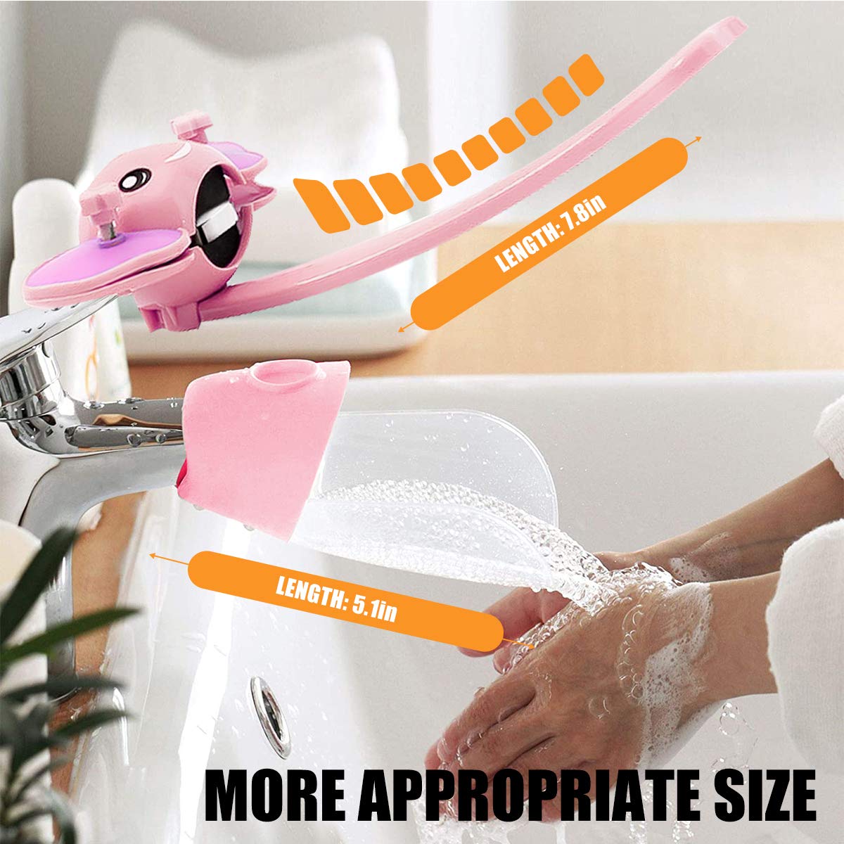 LUOYA Faucet Handle Extender+Faucet Extension Faucet Guide Sink Extender Set,A Safe Convenient Faucet to Make Washing Hands Attachment and Let Hand Washing in Children More Intersting