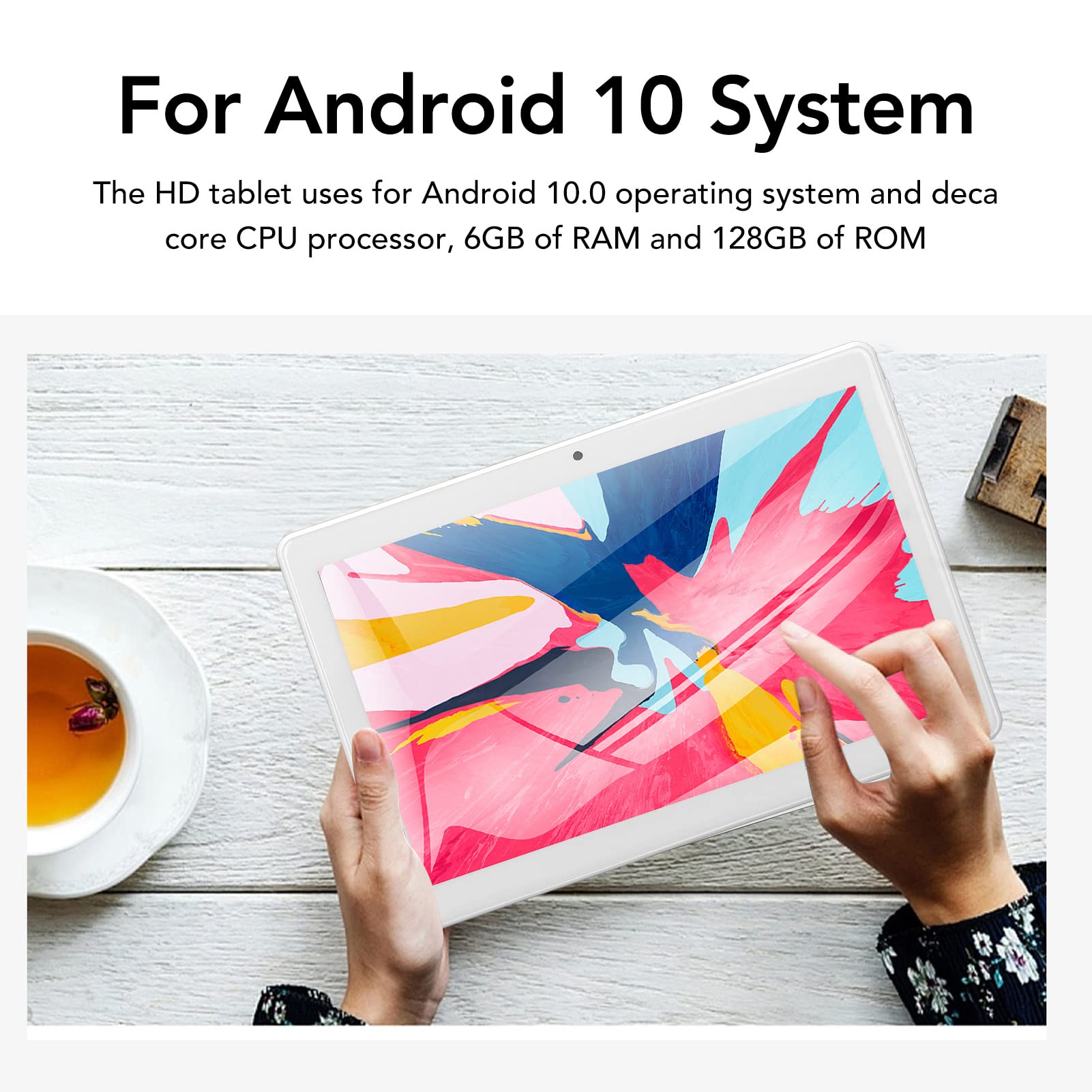 Tablet HD, Charge TypeC Dual Frequency 100 to 240V 10.1 Inch Tablet Back 16MP 1960x1080 for Business (US Plug)