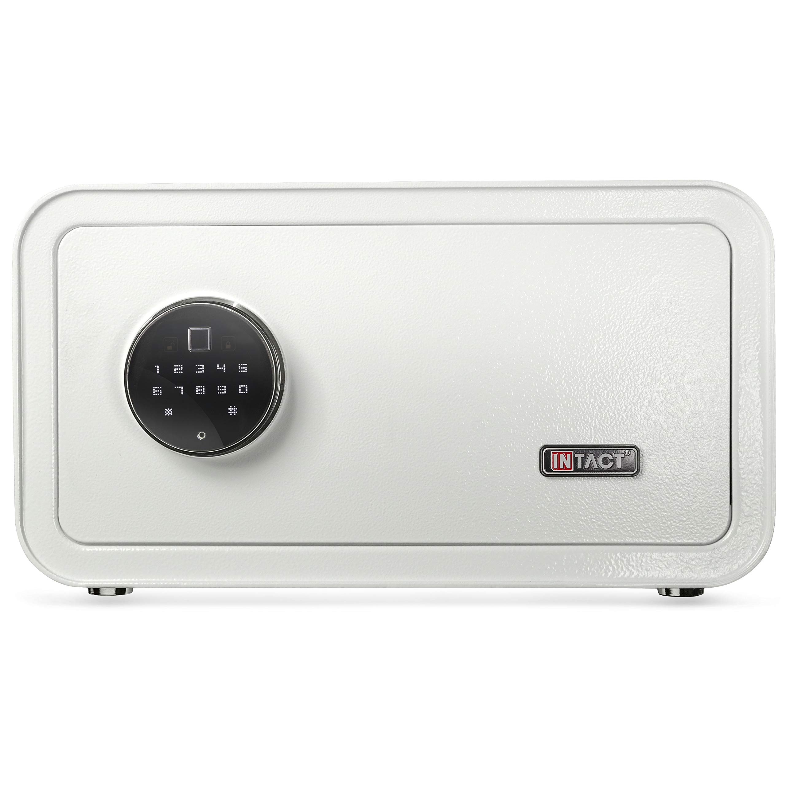 Intact Large Quick Access Biometric Fingerprint Gun Safe With Nex-Gen Full Keypad Module Wide White