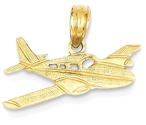 IceCarats 14K Yellow Gold Cessna Plane Necklace Charm Pendant 14mm x 19mm Only