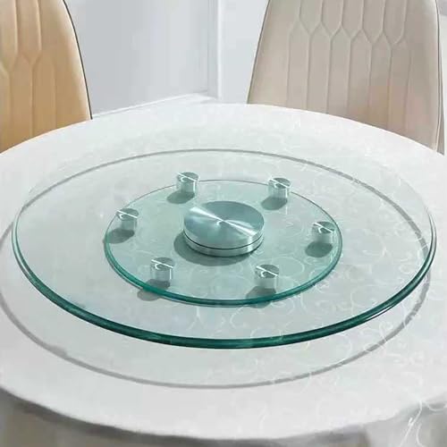 Large Dining Table Turntable, Round Clear Tempered Glass Lazy Susan Rotating Turntable Tray, for Banquets Party Family Dinners Large Swivel Serving Plate ( Color : Clear , Size : 50cm (20inch) )