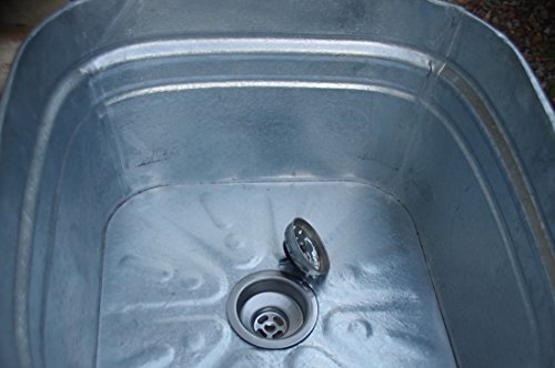 Square Wash Tub with standard 1-1/2" tailpiece Kitchen Sink Basket Drain Strainer (Double tub with standard 1-1/2" tailpiece drain and stand)