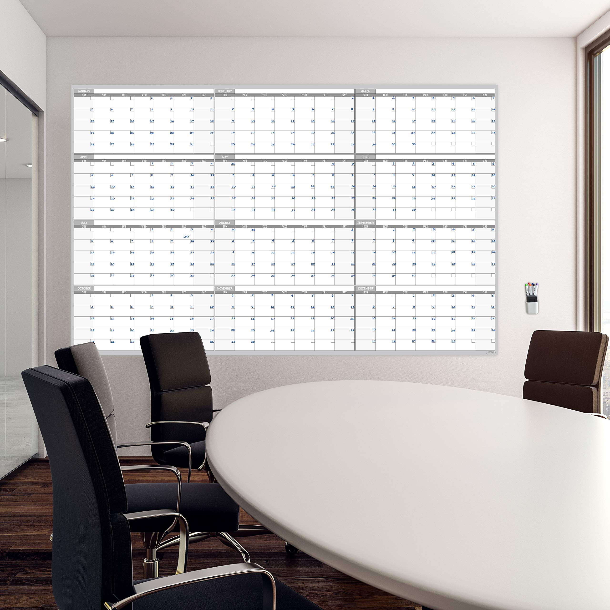 Large Dry Erase Wall Calendar - 60β x 38" Undated Blank Yearly Planner - Giant Whiteboard 12 Month Poster - Premium Laminated Calendar for Classroom, Office, Project & Family Schedule