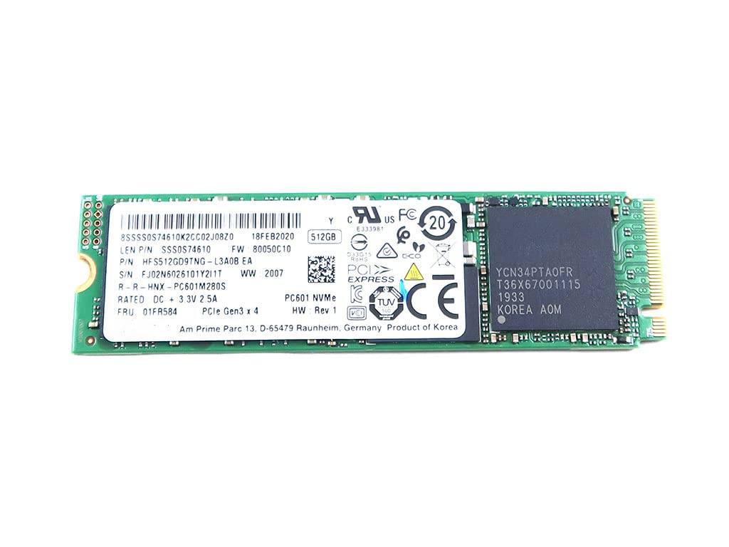 Solid State Drive SSS0S74610 8SSSS0S74610 Compatible Replacement Part for Lenovo SK Hynix PC601 HFS512GD9TNG 512GB PCI Express 3.0 x4 TLC NVMe M.2 2280 Internal SSD