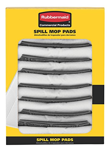 Rubbermaid Commercial Disposable, Highly Absorbant Spill Mop Pads for Spill Mop 2031093, Gray (2017059)(10-Pack)