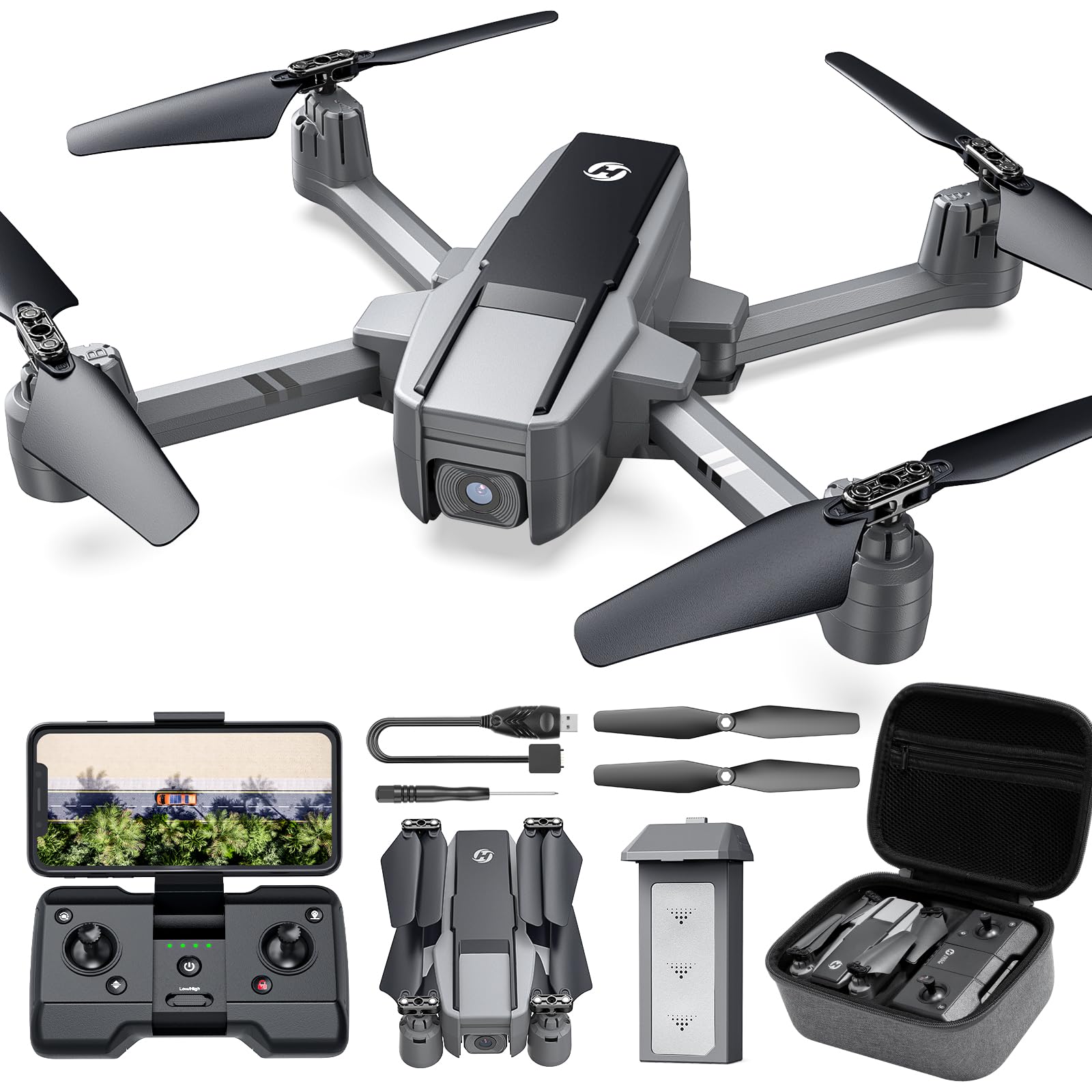 Holy Stone HS440D Drones with Camera for Adults 4K, Foldable GPS Drone with 19Mins Flight Time, Auto Return, Follow Me, Waypoints, 5G Transmission, Under 249g Easy for Beginners