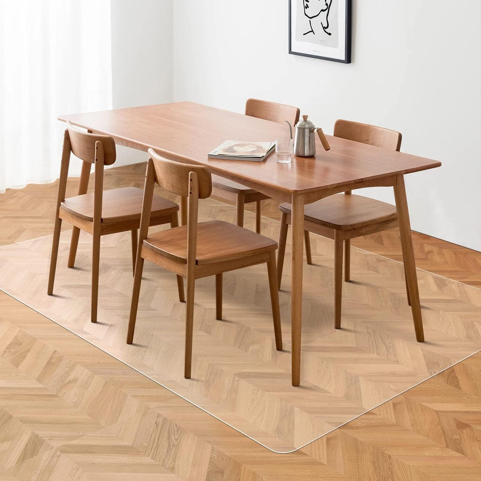 Large Hard Floor Chair Mats, Clear Vinyl Plastic Floor Runner/Protector Mat for Kitchen Office Entrance, Waterproof/Non Slip/Heavy Duty, 28 36 40 48 56 63 71 80 87 95 103 111 120 Long (Size : 70cmX12