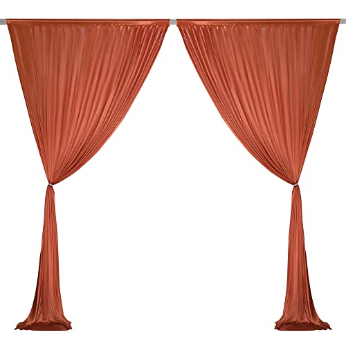 SweetEasy 2packs 5ft*10ft Caramel Wedding Backdrop Draping Curtains for Baby Shower Birthday Festival Reception Photography Background Decor Celebration Graduation Ceremony Stage Decoration