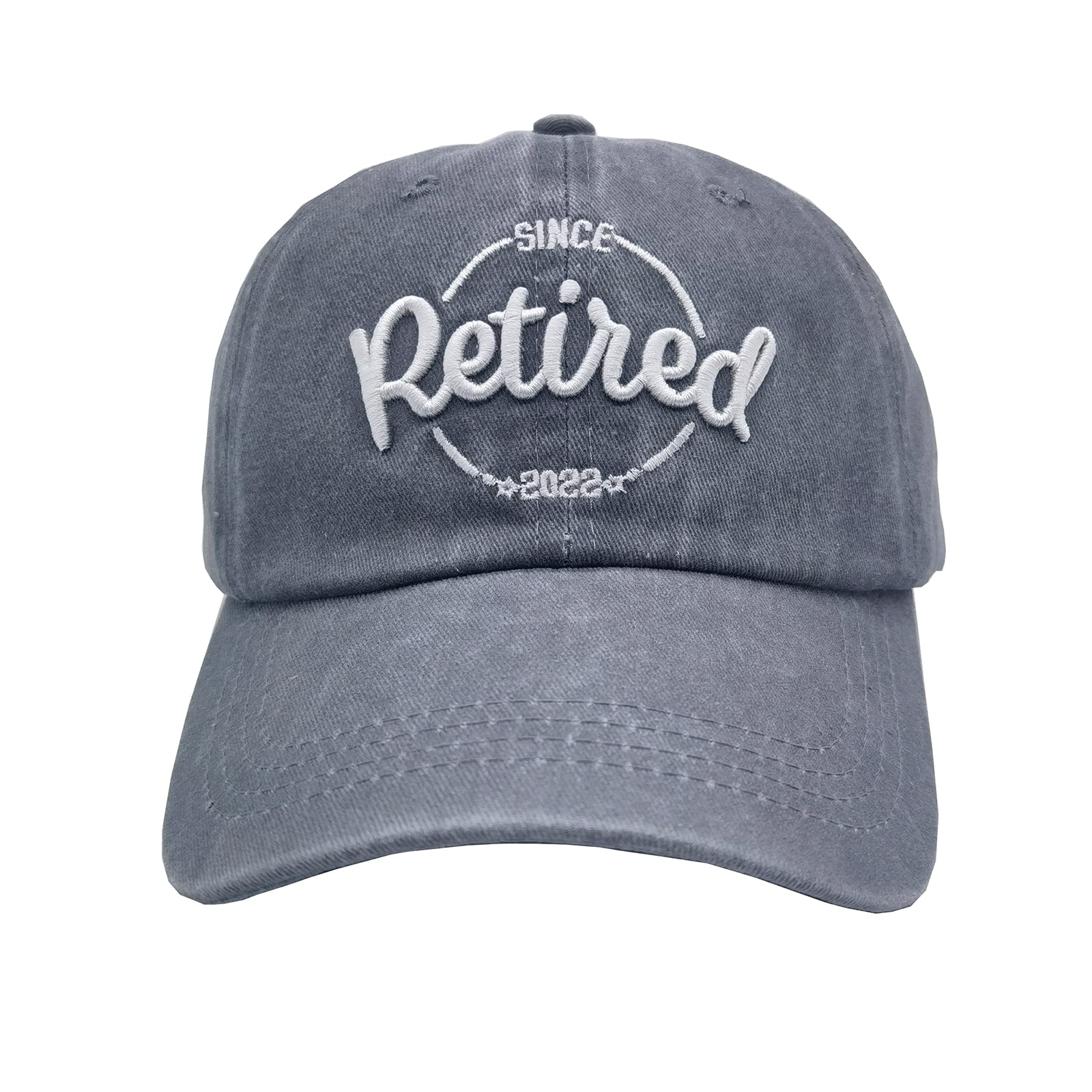 LOKIDVE Men's Retired Since 2022 Baseball Cap Retirement Embroidered Adjustable Denim Dad Hat Grey