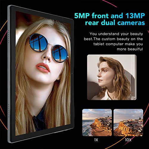 MAVIS LAVEN 10 Inch Tablet, IPS 8800mAh Octa Core Tablet PC 8GB RAM 128GB ROM Dual Camera 5G WiFi for School (Grey)