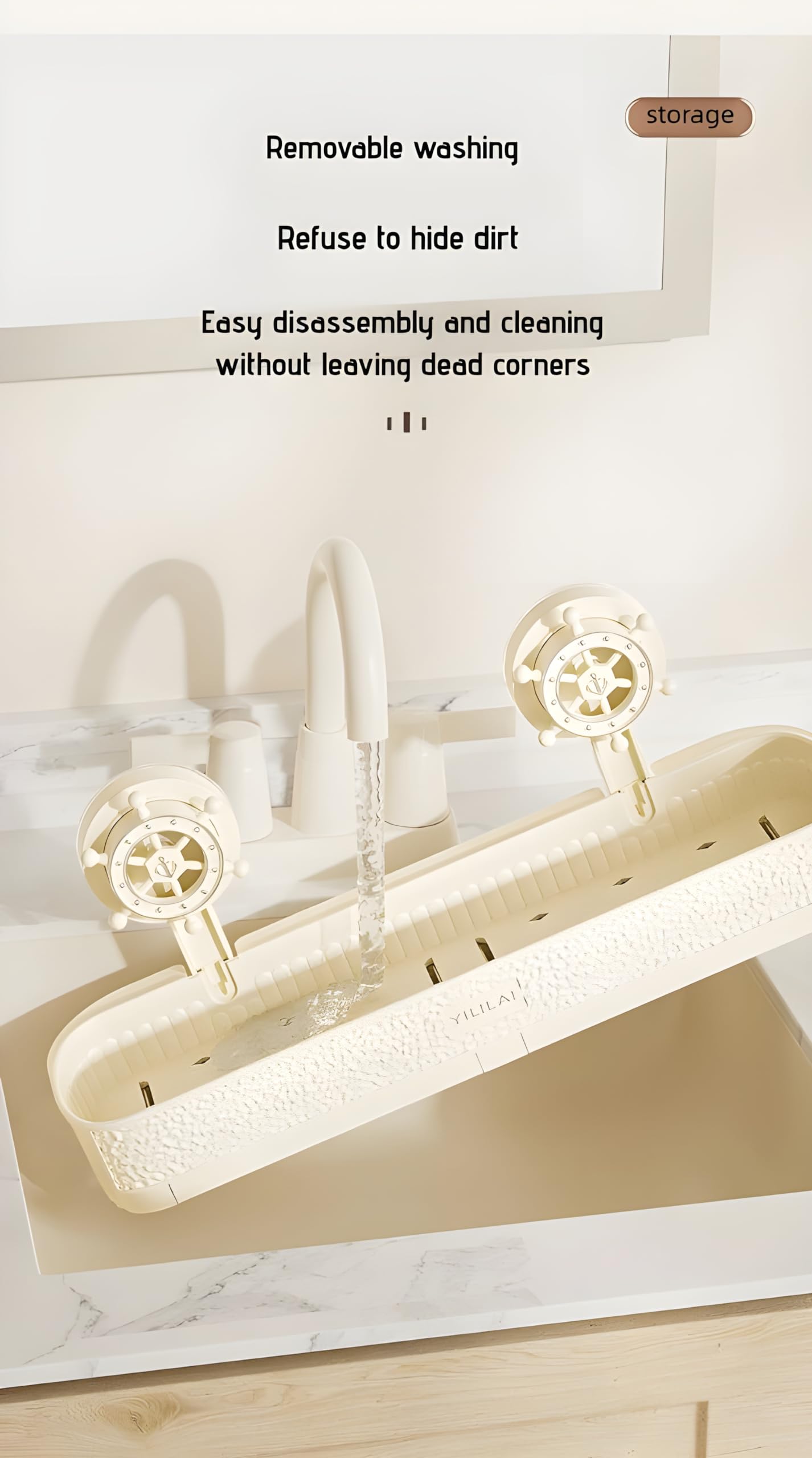 therlig Shower Caddy Suction Cup(Rudder Shape) NO-Drilling Removable Powerful Suction Waterproof Organizer,Storage Basket For Body Wash & Toiletries Bathroom & Kitchen Caddy Organizer