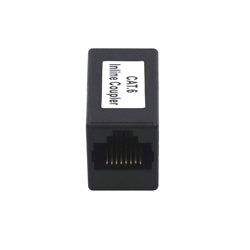 VCELINK RJ45 Inline Coupler Cat6, 20-Pack Ethernet Extender Adapter Female to Female UTP Connector for Cat6/Cat5E/Cat5 Network Cable, Black