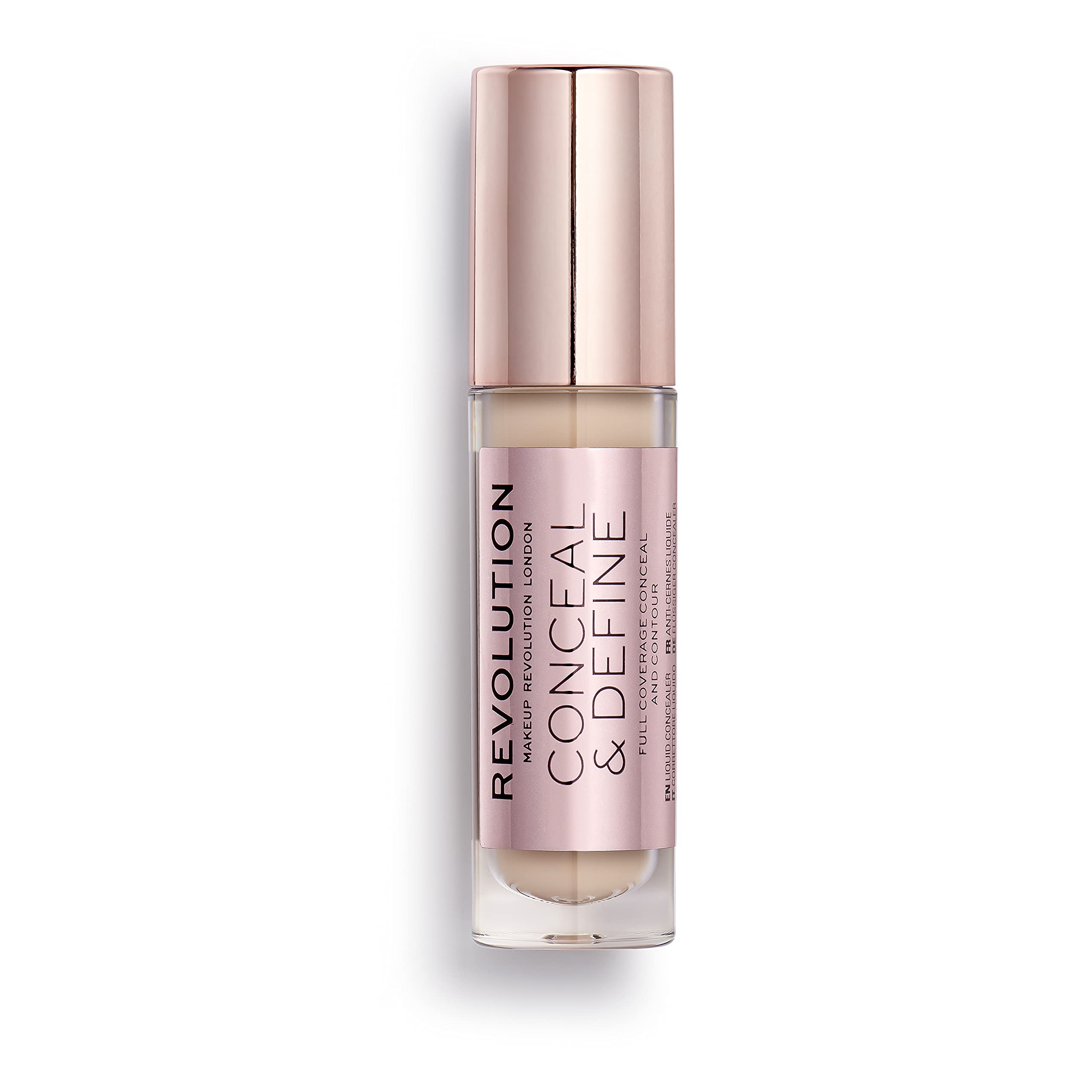 Makeup Revolution Conceal & Define Concealer, Full Coverage Makeup Concealer, Matte Finish & Long Wear, For Fair Skin Tones, Vegan, C3, 4ml
