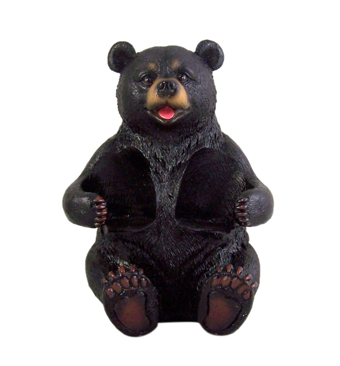 Liphontcta Season Beary Carefully Black Bear Salt and Pepper Shaker Holder 7 Inch (Shakers Included)