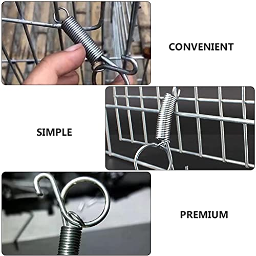 STOBOK 20PCS Metal Finger Spring Latch Hook Cage Door Spring Hook for Fixing Pet Wire Cage Door Rabbit Birds Bunny Rodents Guinea Pig Hamster Parrot Hedgehog