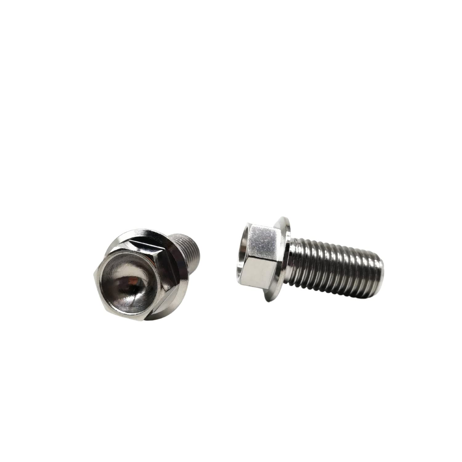 Rison Titanium Bolts Titanium Flanged Hex Head Bolt M6x1.0x12mm 6AL4V Aerospace Grade Ti Bolt Original Color Titanium Bolt for Motorcycle Car Modification Pack of 5
