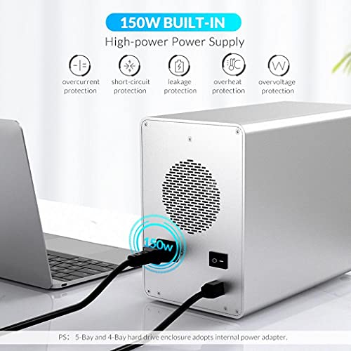 VIBY Multi Bay 3.5'' Aluminum Enterprise HDD Docking Station 32/64/80TB SATA to USB3.0 150W Internal Power HDD Case