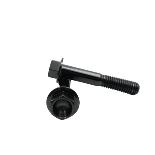 Rison Titanium Bolts Titanium Flanged Hex Head Bolt M10x1.25x25mm 6AL4V Aerospace Grade Ti Bolt Black Titanium Bolt for Motorcycle Car Modification Pack of 5