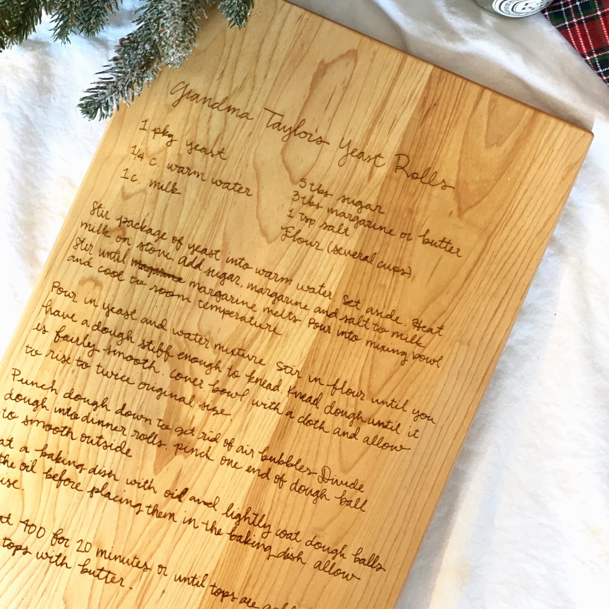 Original Handwritten Recipe Cutting Board - Best Unique Gift for Her - Multiple Sizes & Styles - Maple, Cherry or Walnut Wood - Best Gift Idea for Mom, Daughter, Grandma, Sister, Aunt