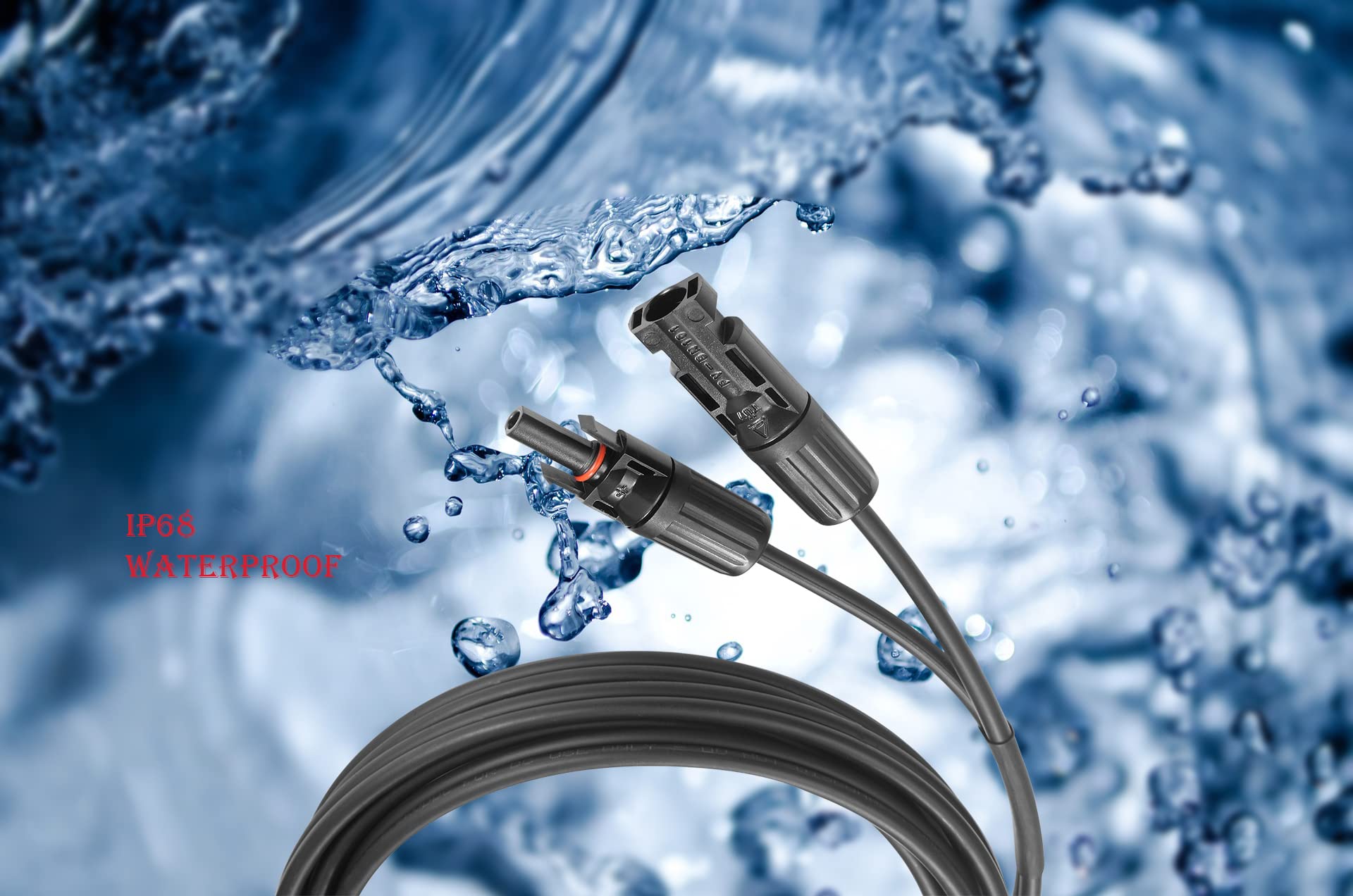 Solar Cable 30 Feet 2x10 AWG Twin Wire Solar Extension Cable, Copper Strand with Female and Male Connectors, Solar Panel Cable Wire & Adaptor for Home, Shop and RV Solar Panels.
