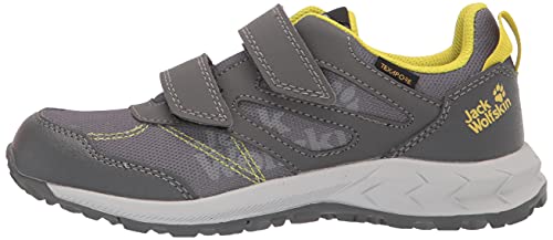 Jack Wolfskin Woodland Texapore Low Vc K Hiking Boot, Grey/Light Green, 11 US Unisex Big Kid