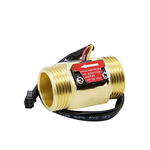 ROFEI 1/2" 3/4" 1" 3" Water Flow Sensor Brass 1.75MPa Sensor Turbine Flowmeter DC5~18V Used to Measure The Flow of The Medium (Size : 3/4")