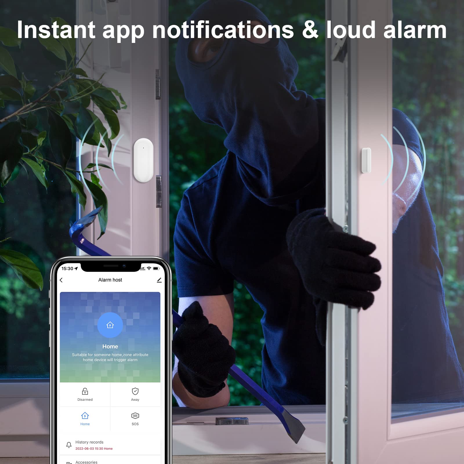 TZJZ Home Alarm System -DIY Wireless 4G WiFi Burglar Alarm System kit with APP- Compatible with Alexa & Google Assistant-4.3 inch Touch Screen Panel(NO Monthly Fees+4G+WiFi)