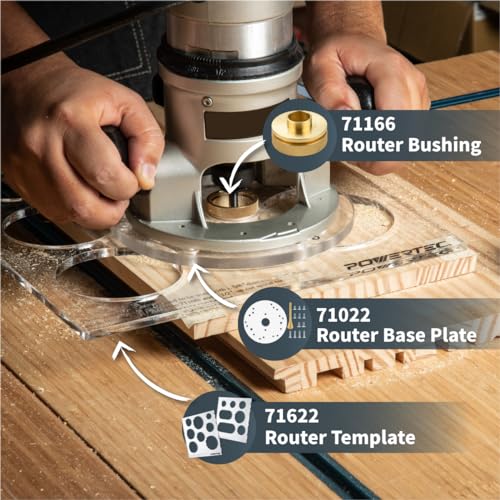 POWERTEC 71166 Short Shank Guide Bushing and Nut, 5/8-Inch