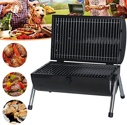 Spexlb Charcoal Grill - Portable Mini BBQ Foldable for Outdoor Cooking, Camping and Picnic, Black