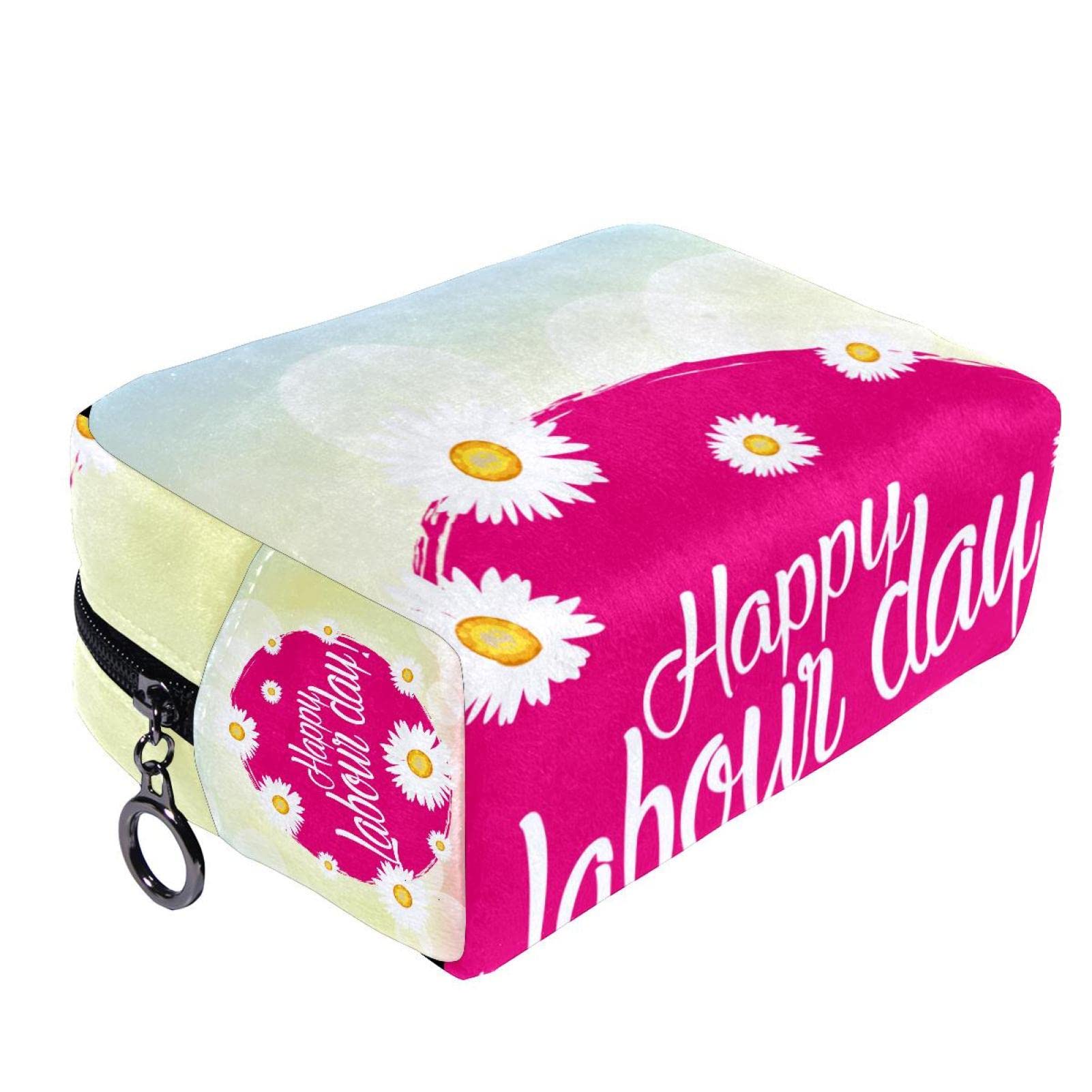 TBOUOBT Cosmetic Travel Bags, Makeup Case, Makeup Bag for Toiletries, Happy Labor Day Flowers