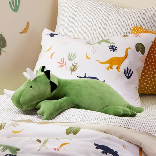 Philicoco 3.5 lbs Weighted Dinosaur Plush, Dino Weighted Plush Animal Dinosaur Stuffed Throw Pillow(Green Dino 26" 3.5 lbs)