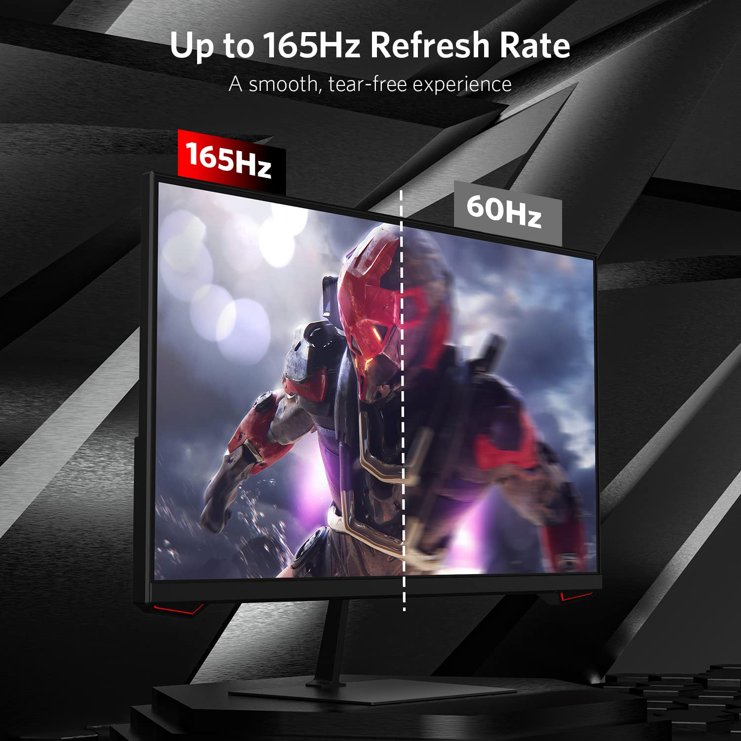 TEWELL 24in Gaming Monitor, with 165Hz Refresh Rate, 1920 * 1080P Full HD, Adaptive Sync, MPRT 1ms, HDMI and DP Inputs (DP Cable Included)