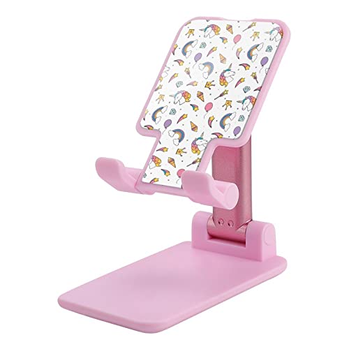 Unicorn Rainbow Ice Ice Cream Foldable Desktop Cell Phone Holder Portable Adjustable Stand for Travel Desk Accessories