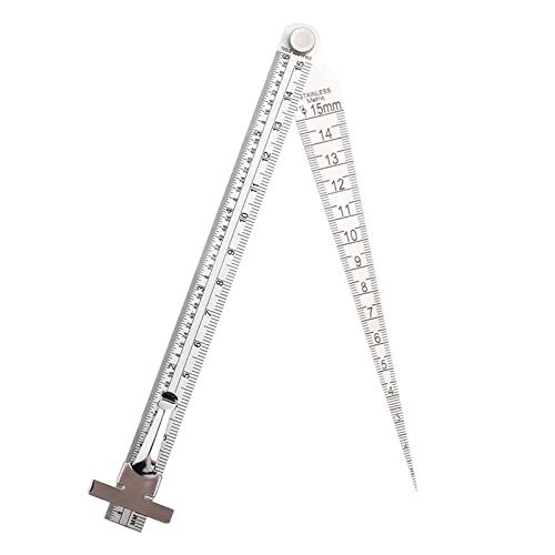 Stainless Steel Taper Welding Gauge Test Welding Taper Gap Gauge Depth Ruler Hole Inspection Tool