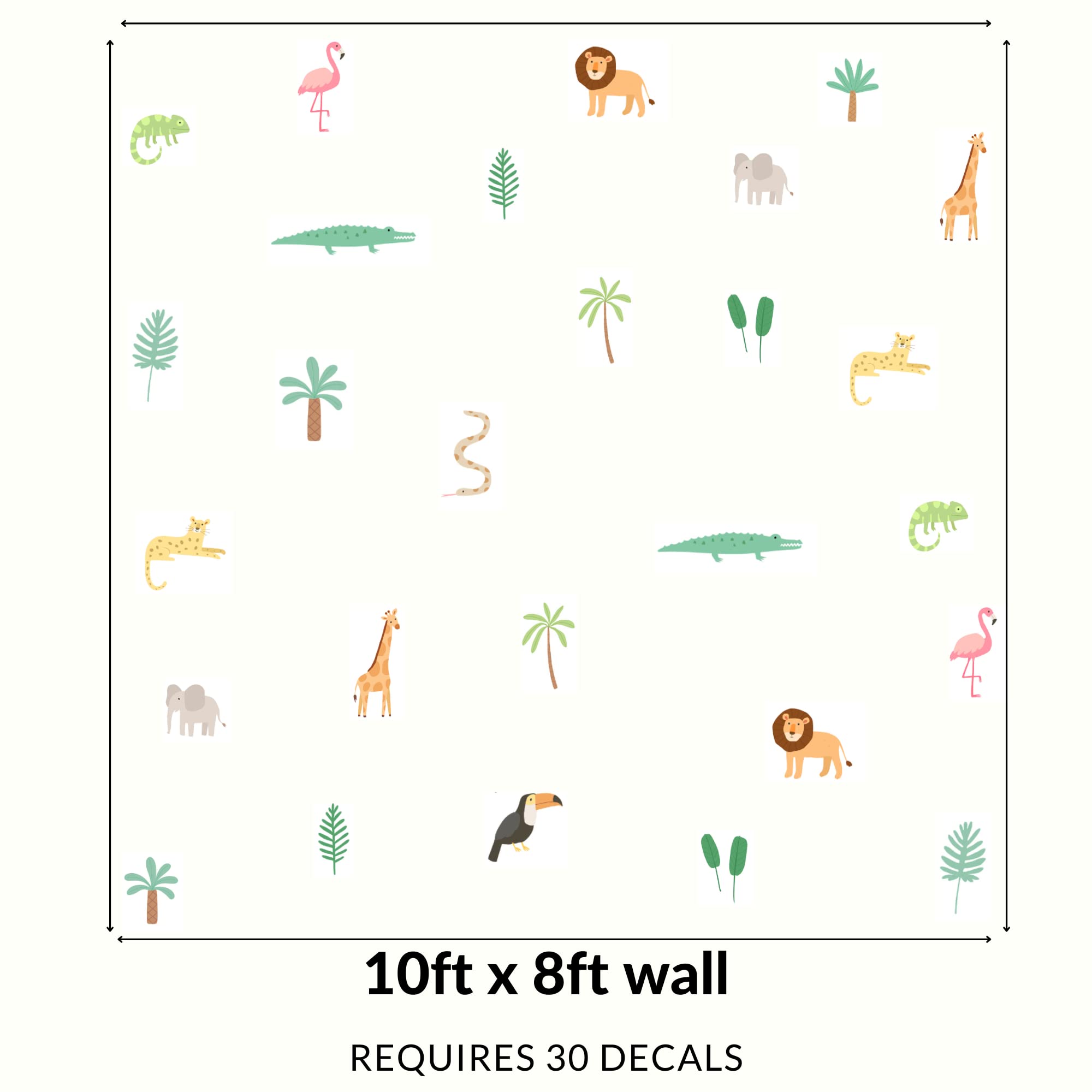 Jungle Animals Wall Decals | Safari Nursery Decor | Wall Stickers for Kids