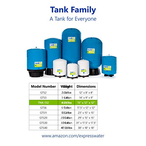 tankRo RO132-TNK RO Water Filtration System Expansion Tank 4 Gallon Capacity β NSF Certified β Compact Reverse Osmosis Water Storage Pressure Tank 1/4" Tank Ball Valve