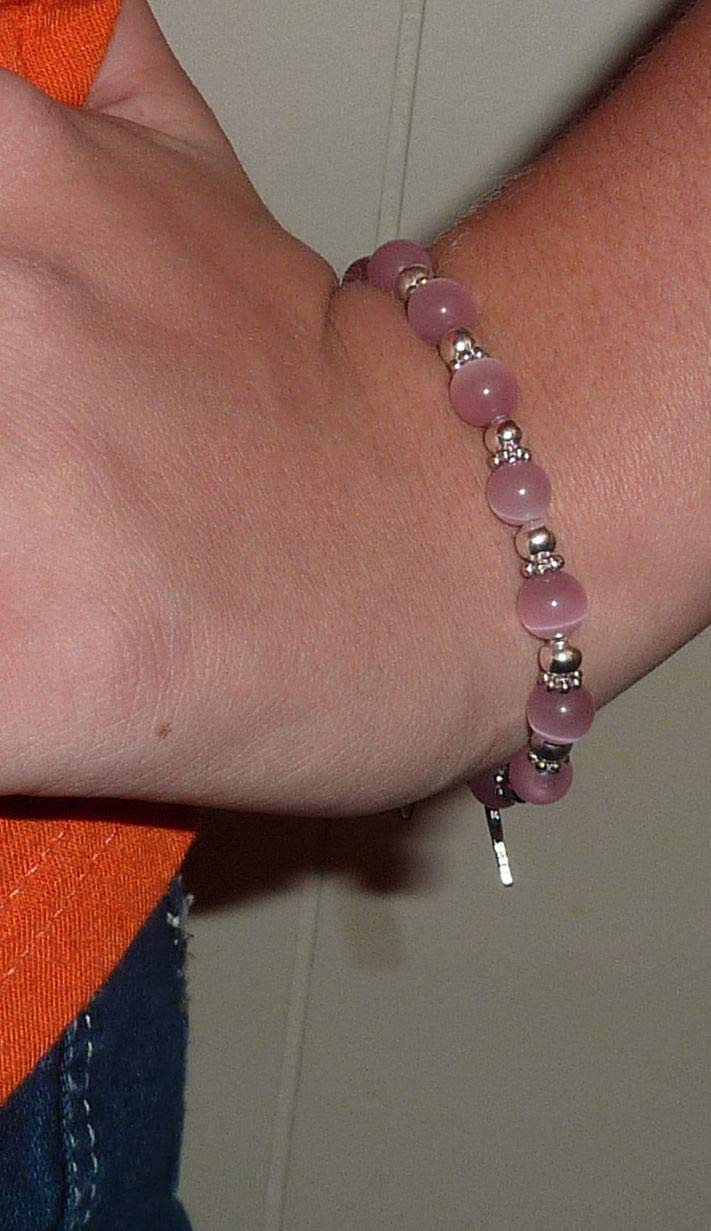 Hidden Hollow Beads Pink Breast and Multi Cancer Awareness Bracelet, Great For Fundraising, 7 ¾ in size, 8mm (Pink Breast Cancer Bracelet)
