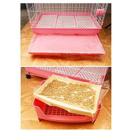Small Pets Supplies 100 Sheets of Pet Disposable Cage Tray Film Cage Liner Rabbit Hamster Guinea Pigs Urine Pads- Size L