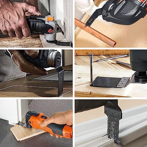 PECHAM 21PCS Universal Wood Metal Oscillating Multitool Quick Release Saw Blades Fit Porter Cable Black & Decker Rockwell Ridgid Ryobi Milwaukee DeWalt Chicago Craftsman