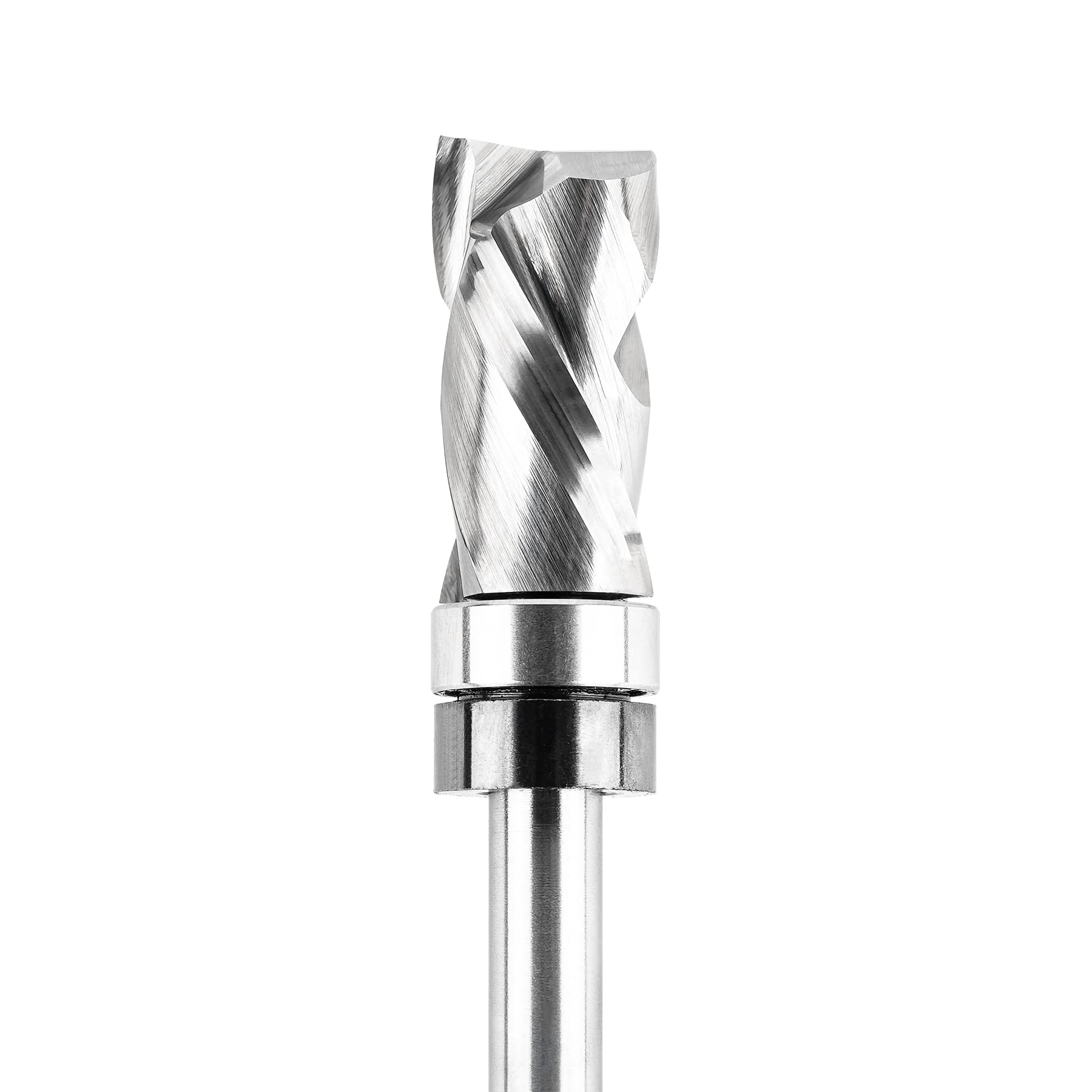 SpeTool Top Bearing Compression Flush Trim Router Bit with 1/4" Shank 1/2" Cutting Diameter, Up and Down Spiral Template Pattern Router Bit for Woodworking Trimming