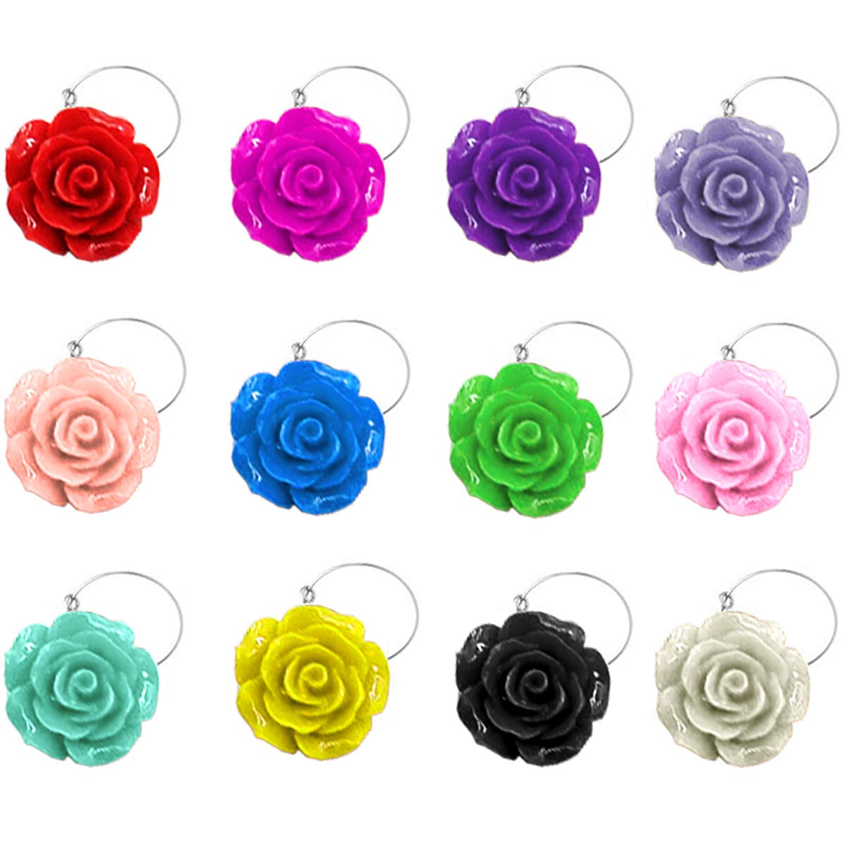 PheiLa Wine Glass Drink Markers for Cocktails Martinis Champagne Flutes, Wine Tasting Party Decoration Supplies Gift,
