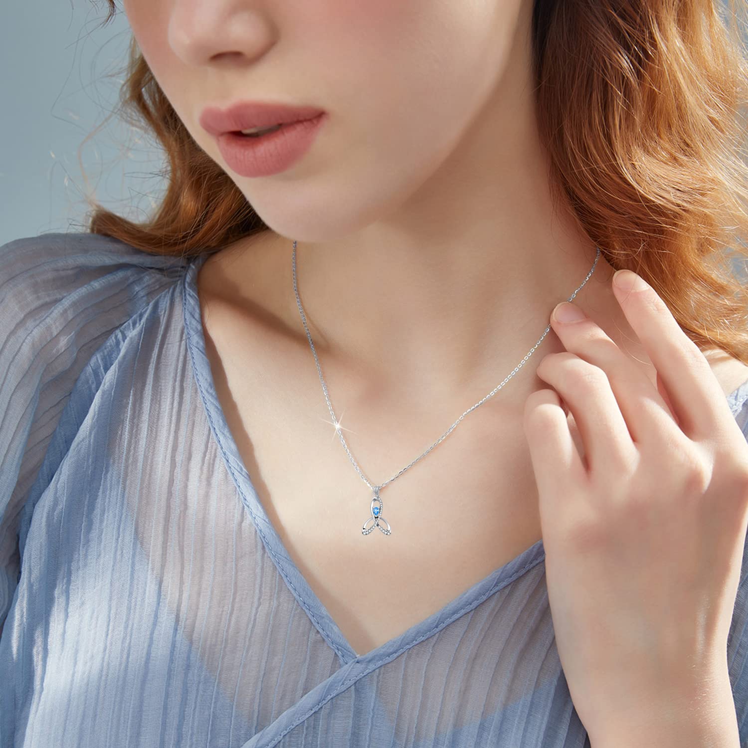 LONAGO Celtic Knot Necklace for Women 925 Sterling Silver Good Luck Irish Celtic Pendant Necklace