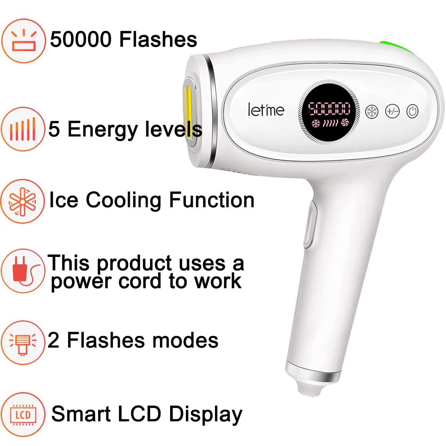 Laser Hair Removal for Women Permanent Painless Hair Remover Device for Facial Whole Body At Home, Built-in Professional Dynamic Cooling Function