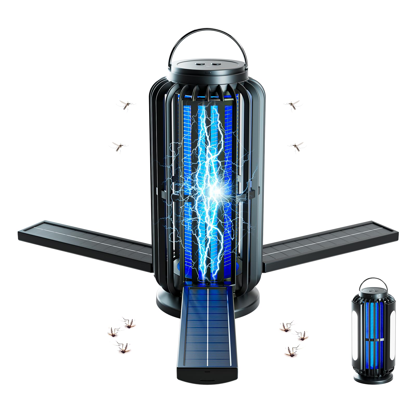 TIENBE Solar Bug Zapper, Mosquito Zapper, 3600mAh Rechargeable Bug Zapper, Cordless & Waterproof Electric Insect Zapper, Outdoor Fly Zapper with 3 Modes Light, for Home, Patio, Backyard, Garden