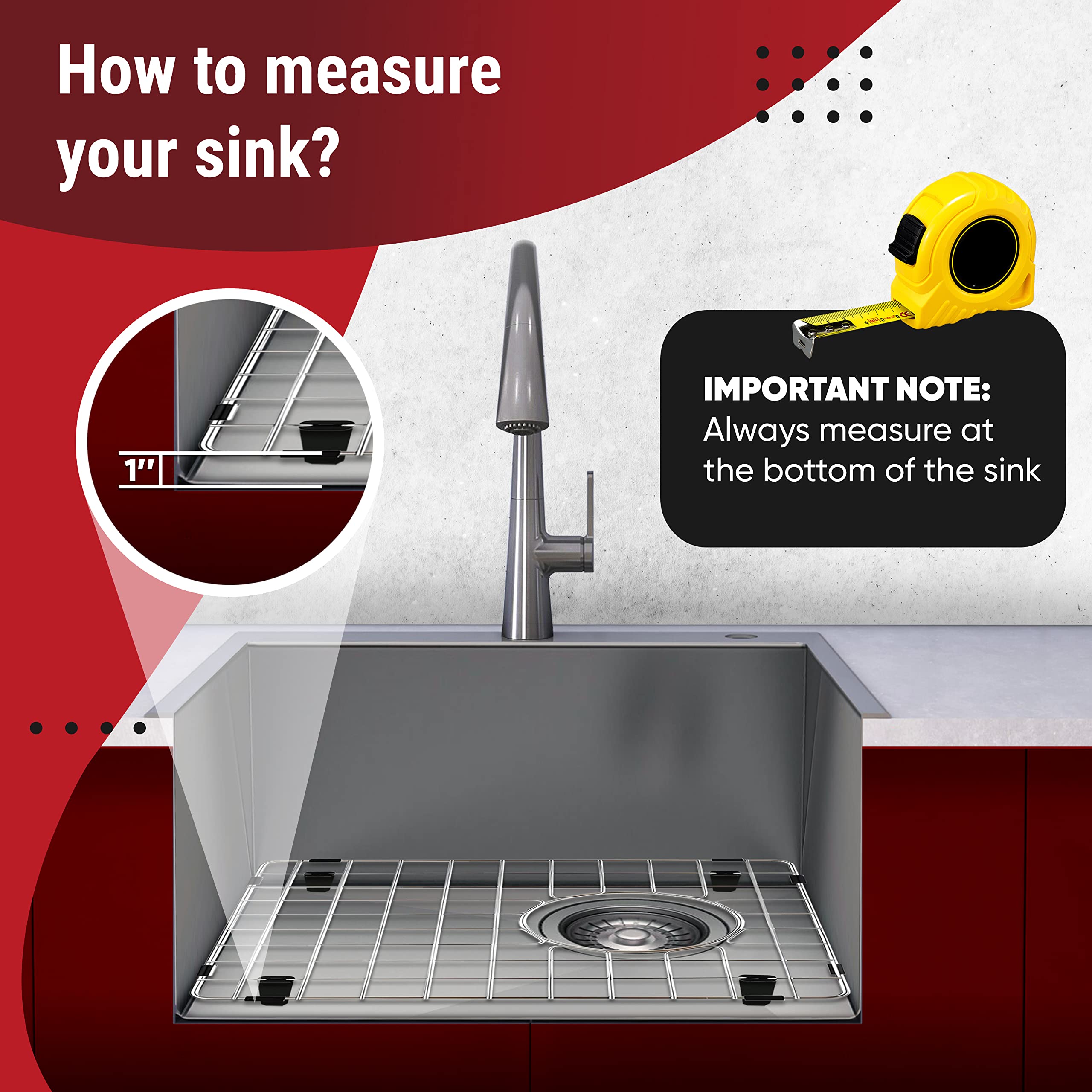 Sink Protectors for Kitchen Sink 15" x 13", Sink Grate for Bottom of Kitchen Sink Set of 2, Stainless Steel Sink Protector