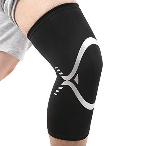 Knee Support Sleeve, Prevent Leg Injuries Anti‑Slip Knee Support Brace, Close‑Fitting Sweat Free for Running Hiking Excercise Fitness(L)